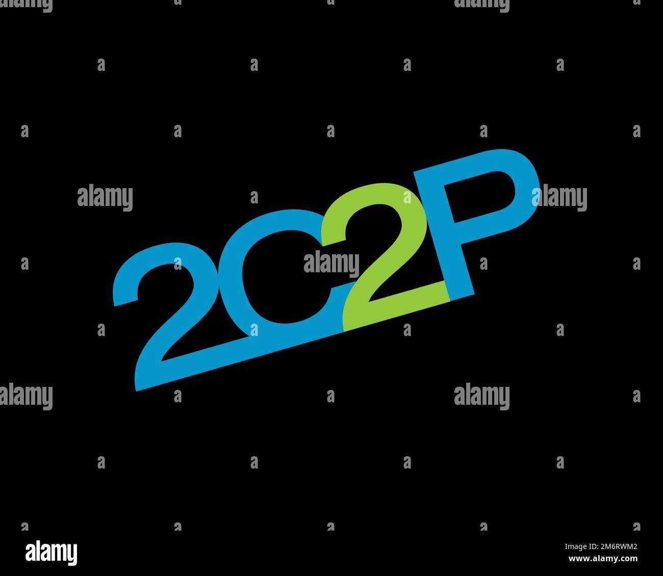 2C2P, rotated logo, black background Stock Photo - Alamy