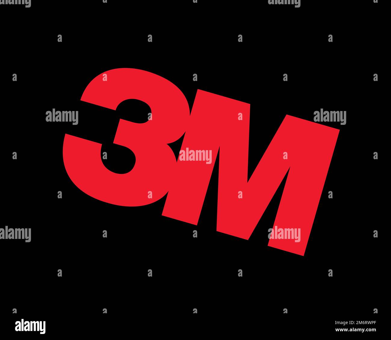3M, rotated logo, black background B Stock Photo - Alamy