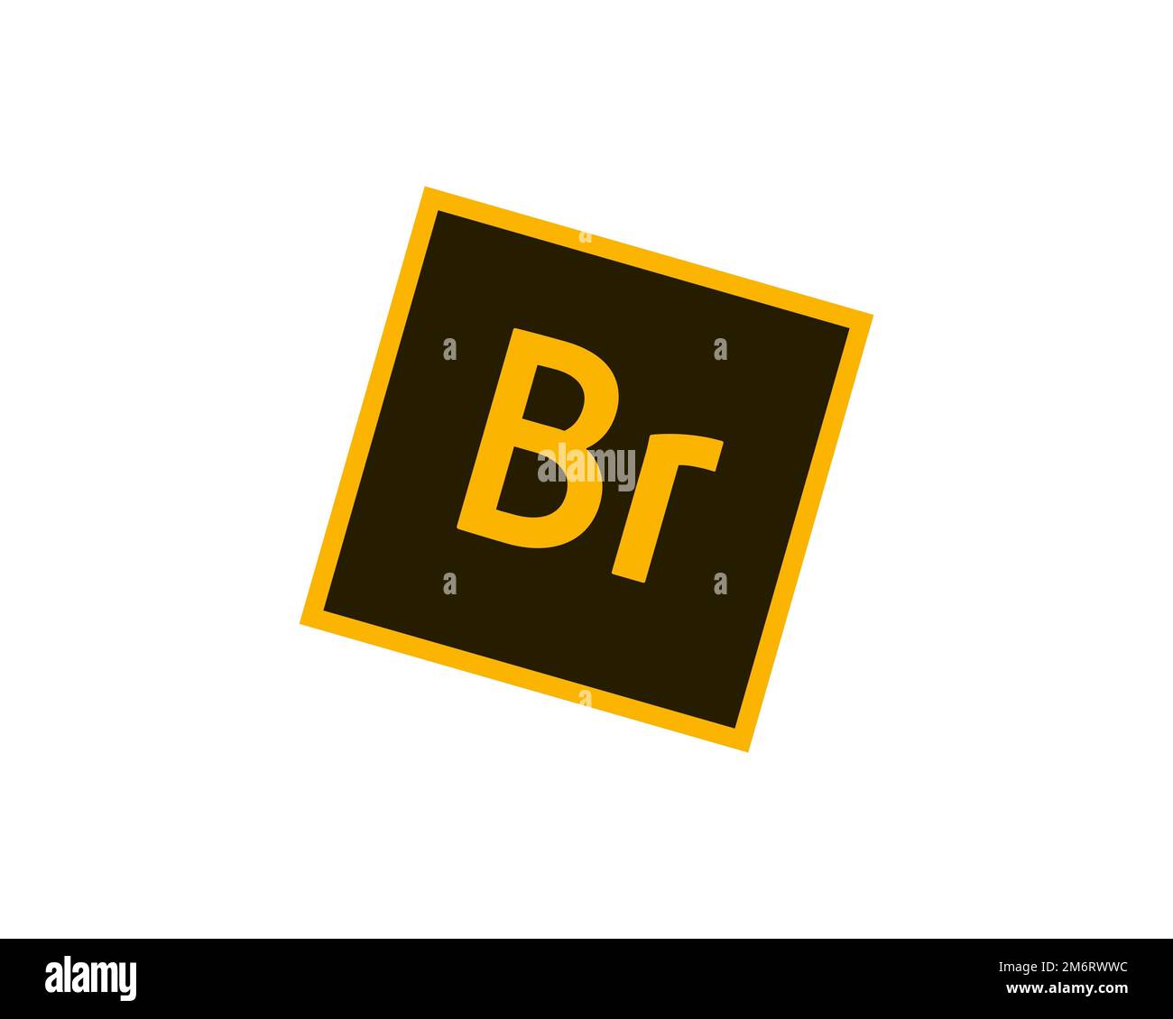 Adobe Bridge, rotated logo, white background B Stock Photo - Alamy