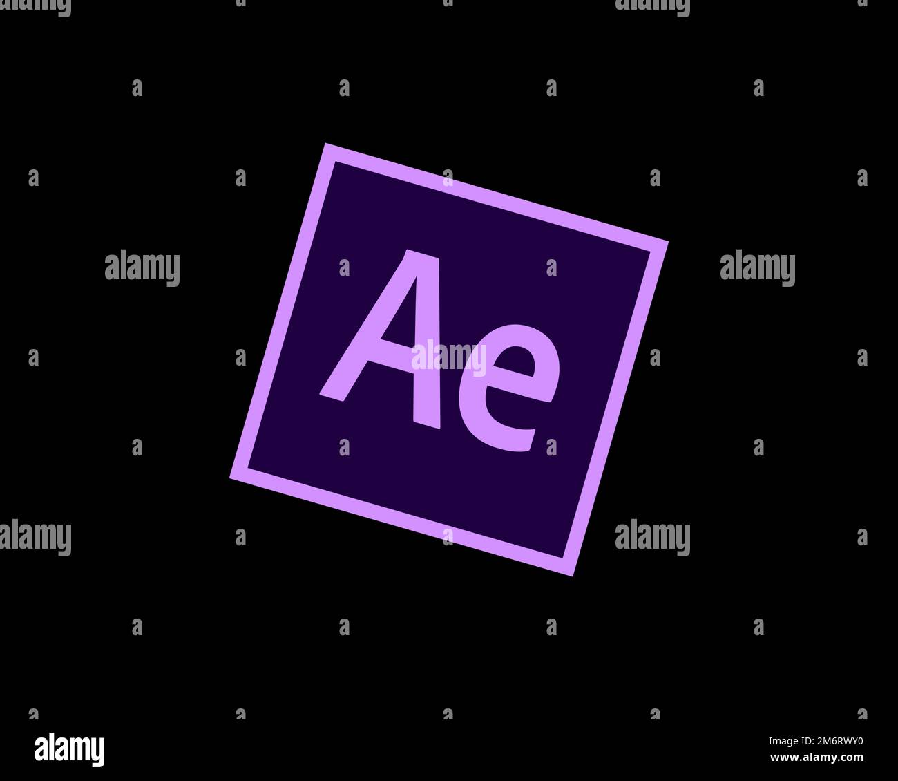 Adobe After Effects, rotated logo, black background B Stock Photo - Alamy
