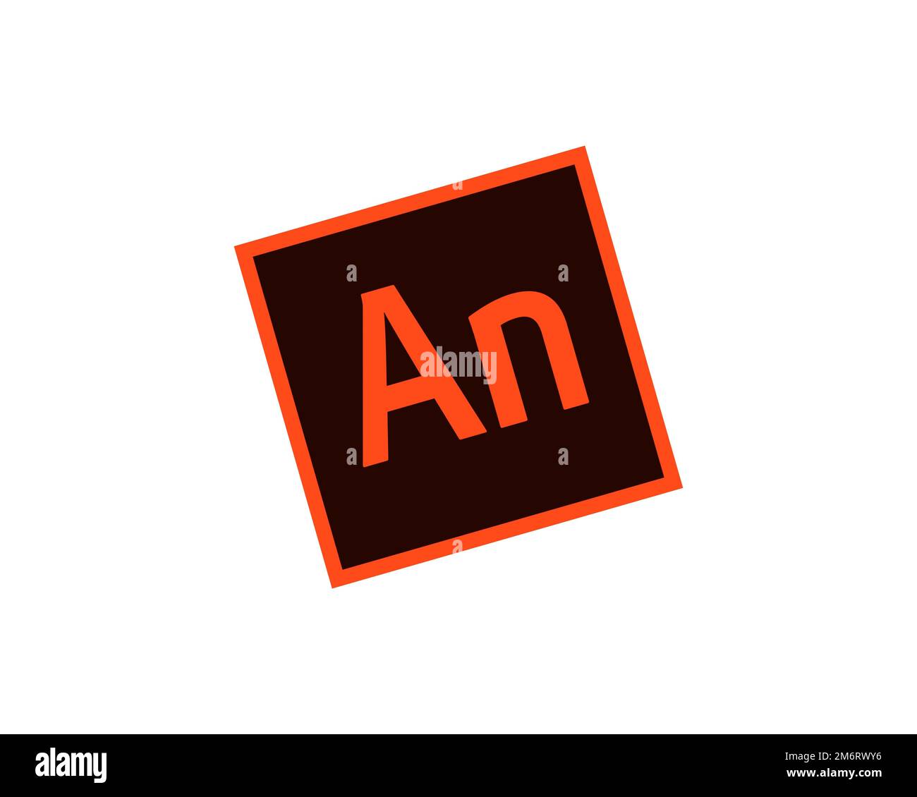 Adobe Animate, rotated logo, white background Stock Photo - Alamy