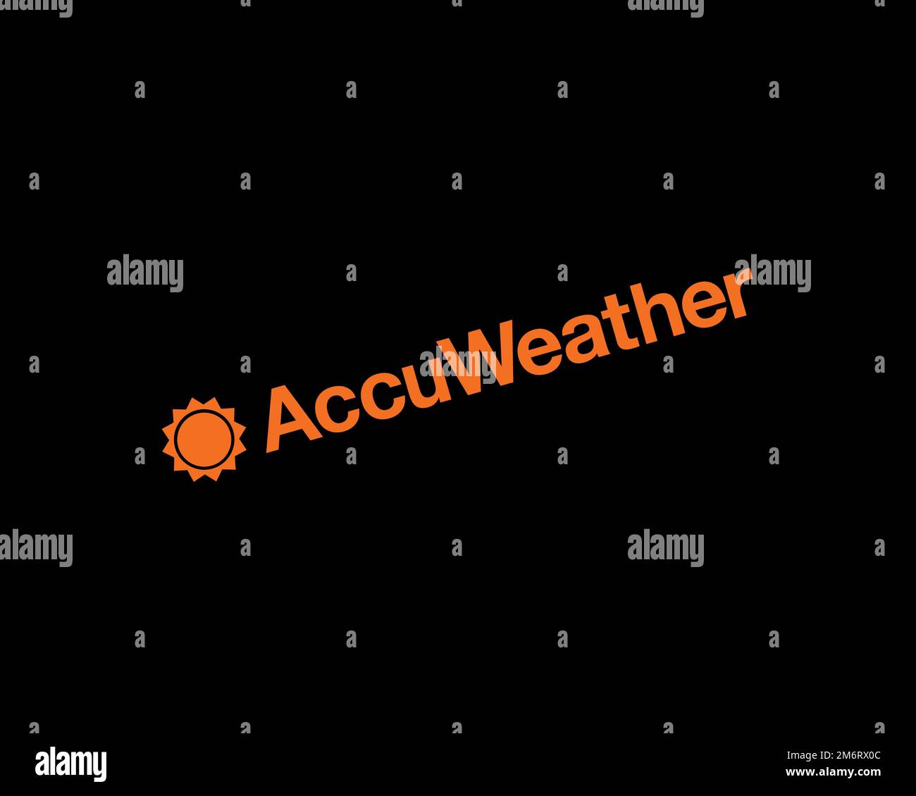 AccuWeather, rotated logo, black background Stock Photo - Alamy