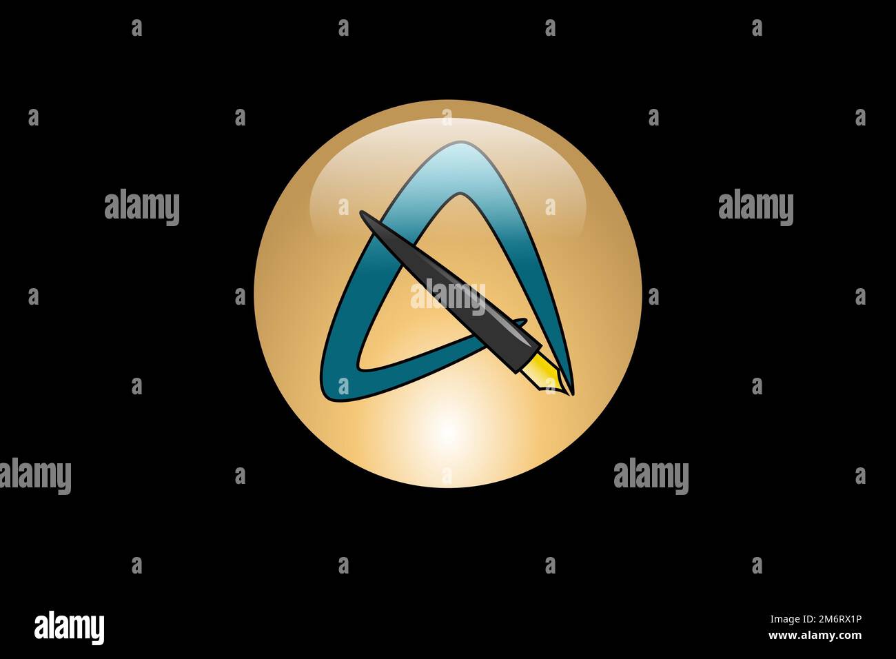 AbiWord, Logo, Black background Stock Photo - Alamy