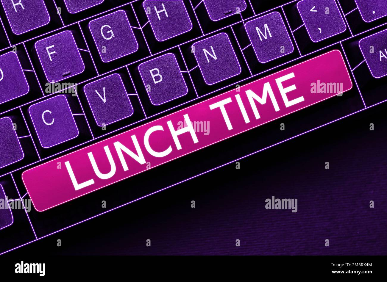 Sign displaying Lunch Time. Business concept Meal in the middle of the ...