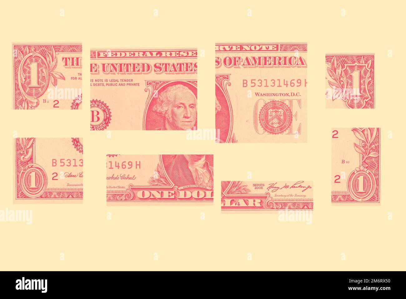 Contemporary artwork background with colored banknote. Digital texture ...