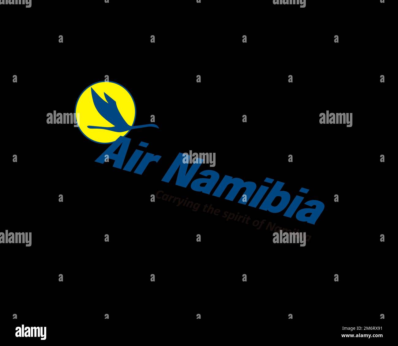 Air Namibia, rotated logo, black background B Stock Photo - Alamy