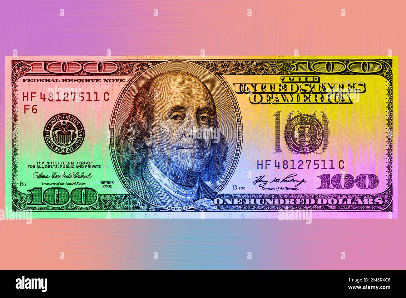 Contemporary artwork background with colored banknote. Digital texture ...