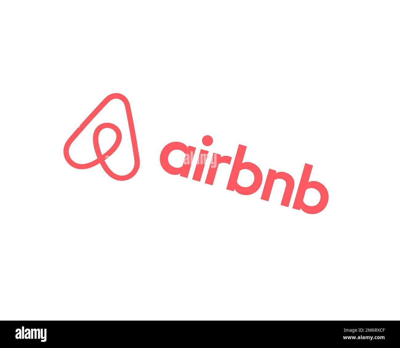 Airbnb, rotated logo, white background B Stock Photo - Alamy