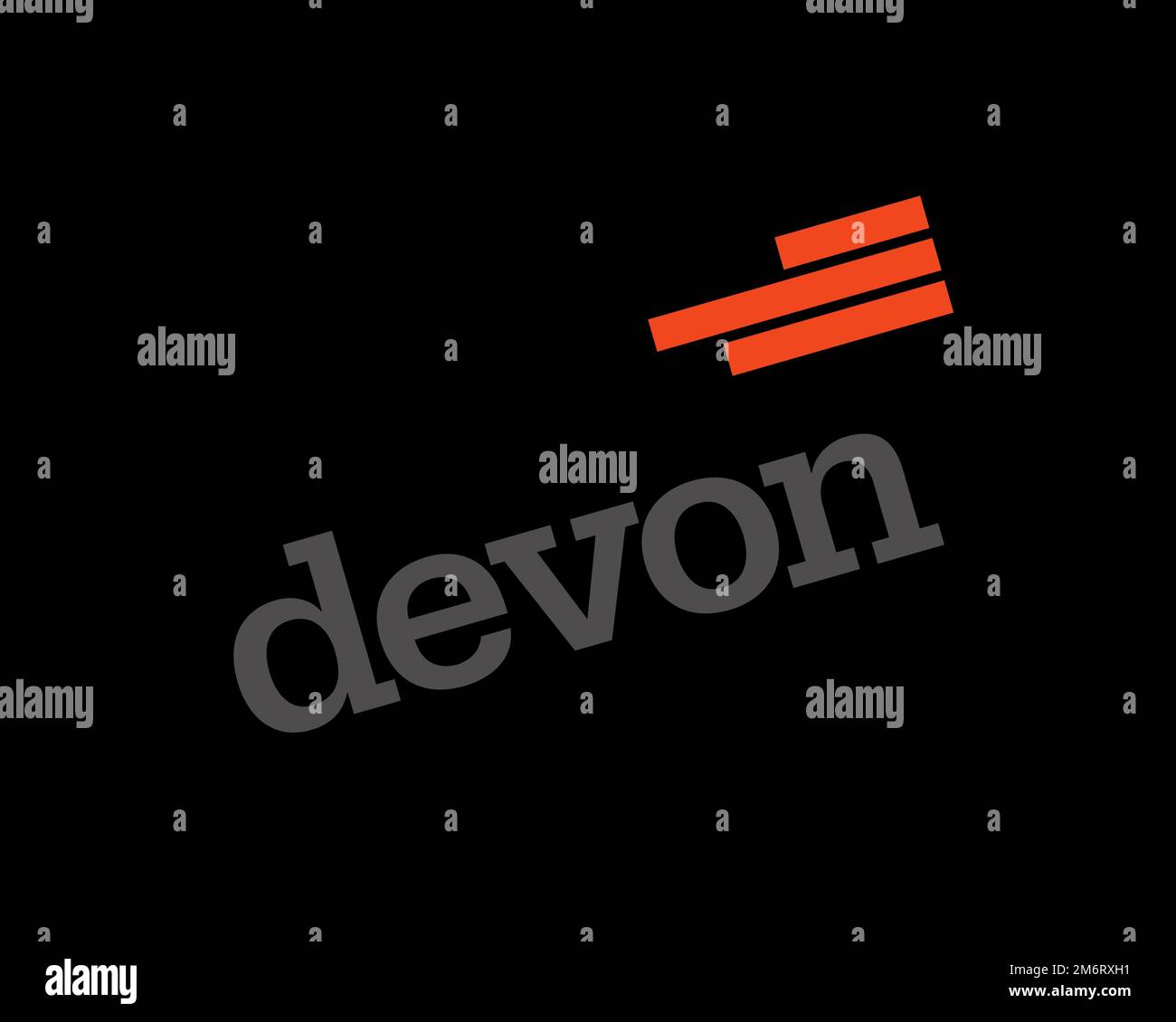 Devon Energy, rotated logo, black background Stock Photo - Alamy