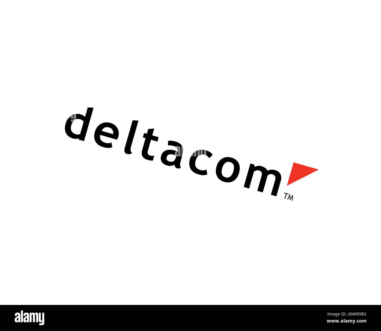 Deltacom, rotated logo, white background B Stock Photo - Alamy