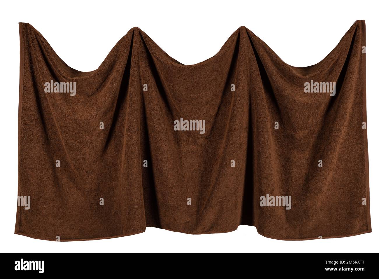 Brown Bath Towel Top View 100% Cotton Terry Towels Isolated with White ...