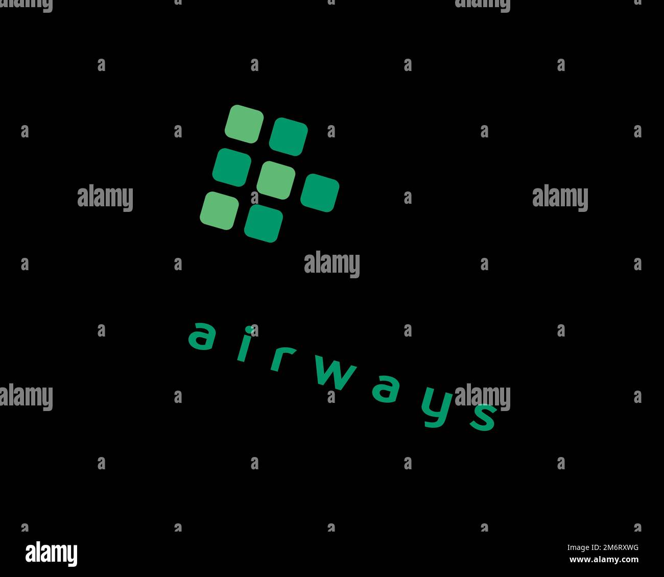 Emerald Airways, rotated logo, black background B Stock Photo - Alamy