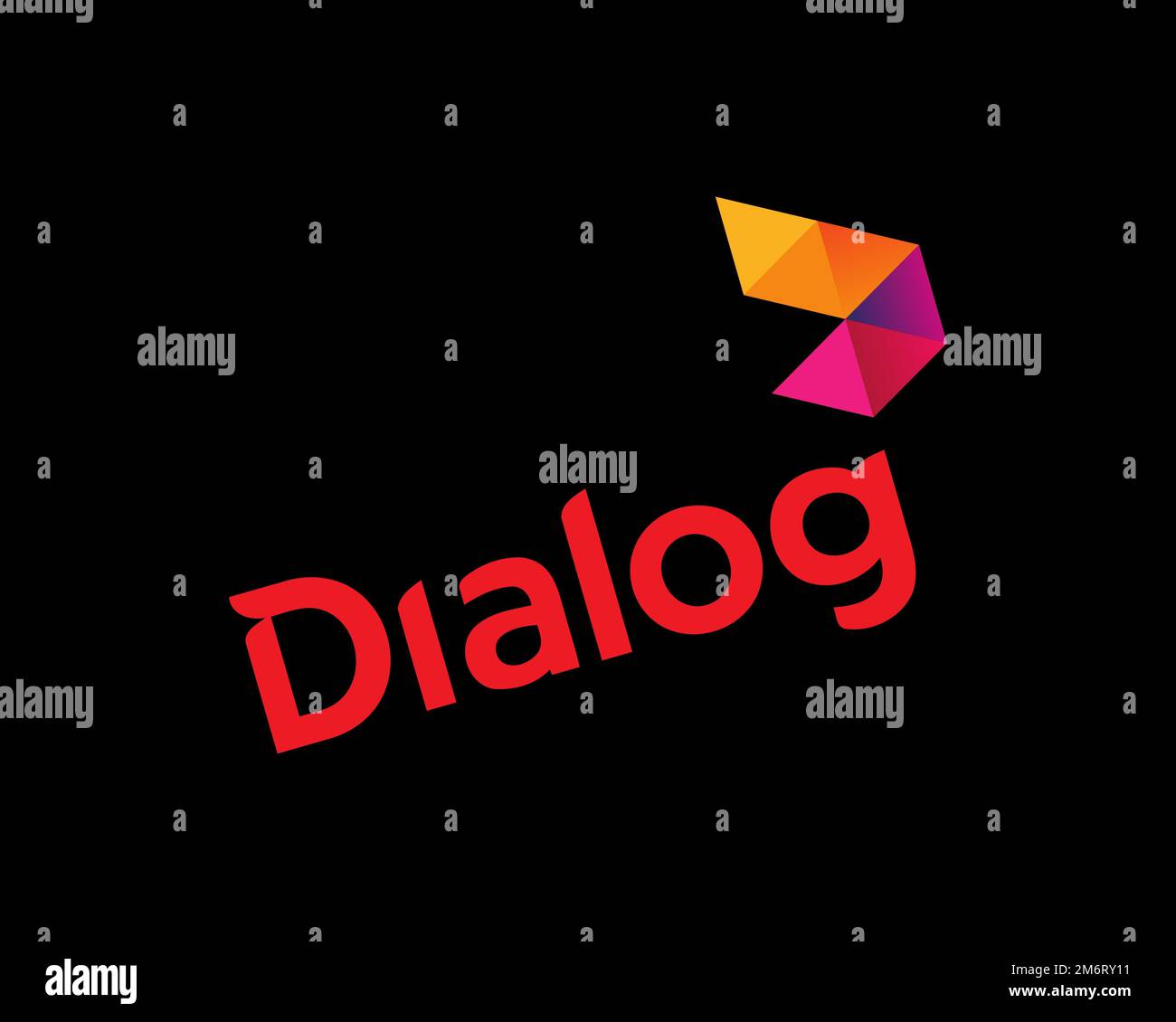 Dialog Broadband Networks, rotated logo, black background Stock Photo ...