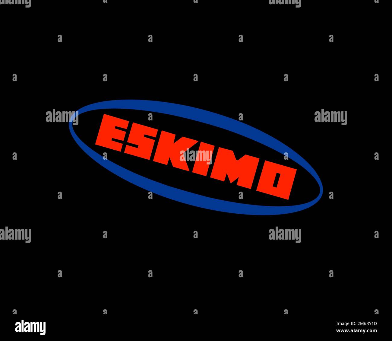 Eskimo ice cream, rotated logo, black background B Stock Photo - Alamy