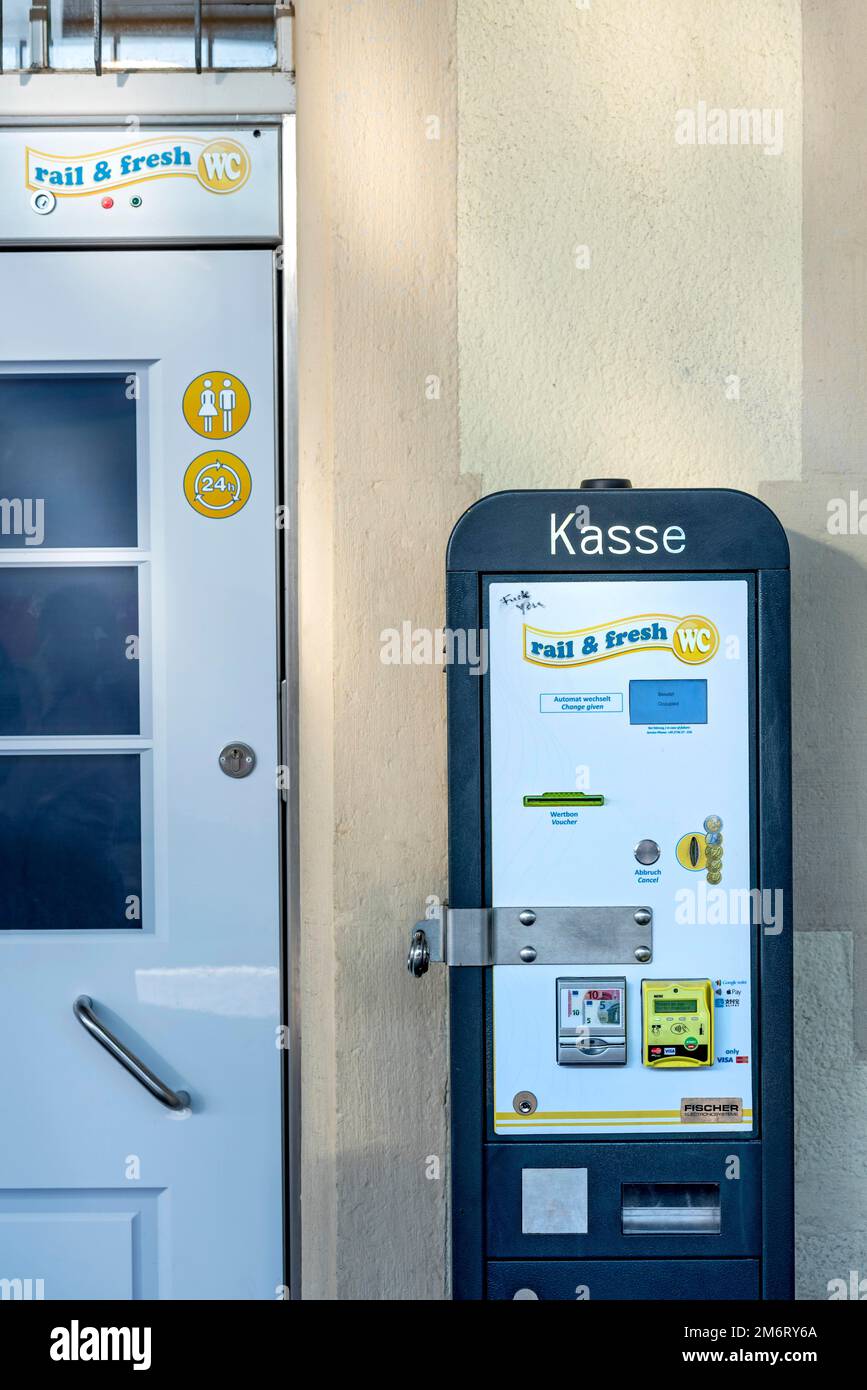 Automatic pay station, pay station, public toilet, rail & fresh WC ...