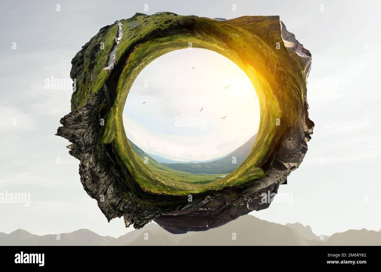 Green curved landscape with grass Stock Photo - Alamy