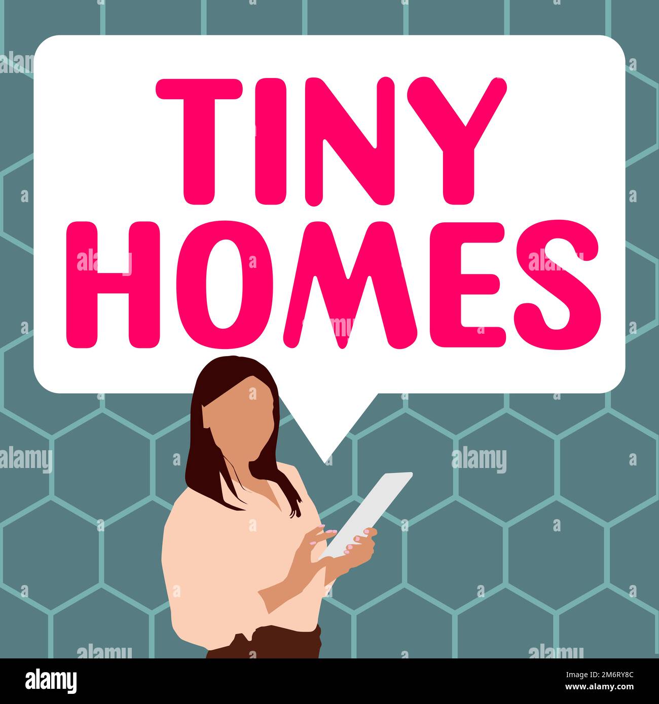 Hand writing sign Tiny Homes. Concept meaning houses contain one room ...