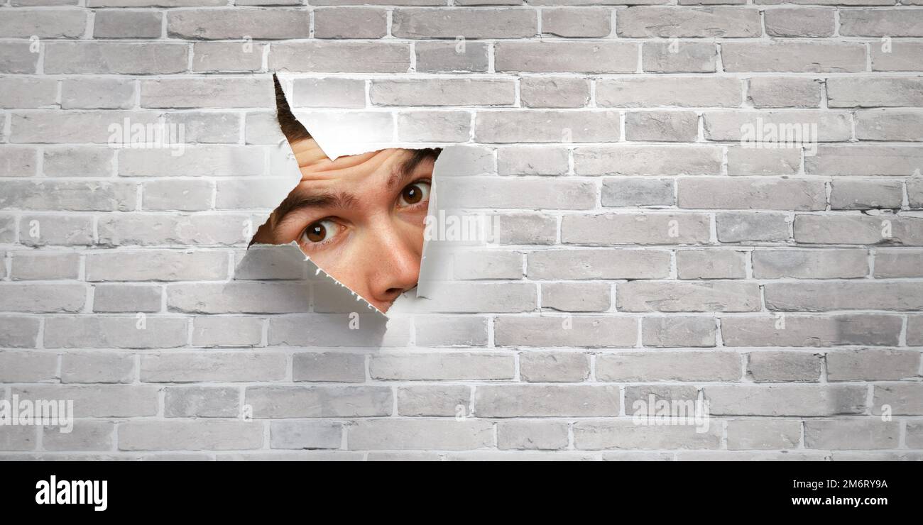 Hole paper face hi-res stock photography and images - Alamy