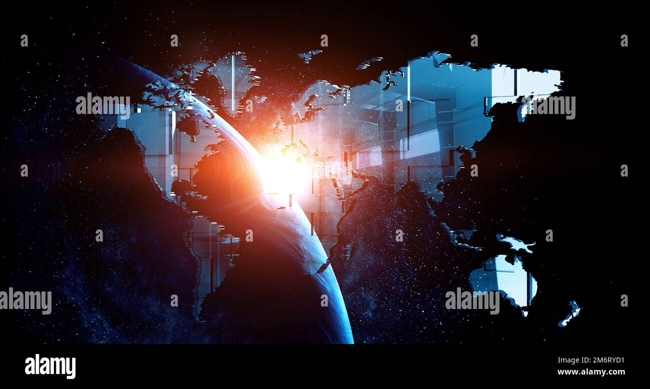 Global technologies concept. Elements of the image furnished by NASA ...