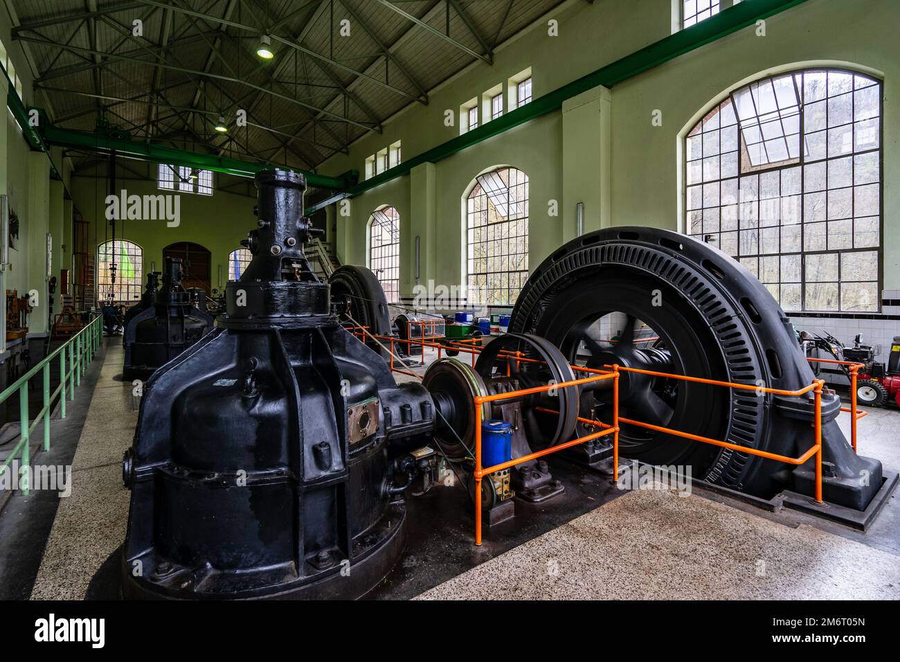 Machine hall of a hydropower plant with generators Stock Photo - Alamy