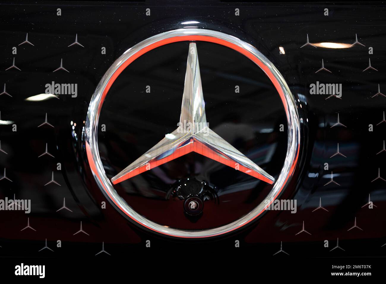 Mercedes-Benz logo emblem sign Stock Photo - Alamy