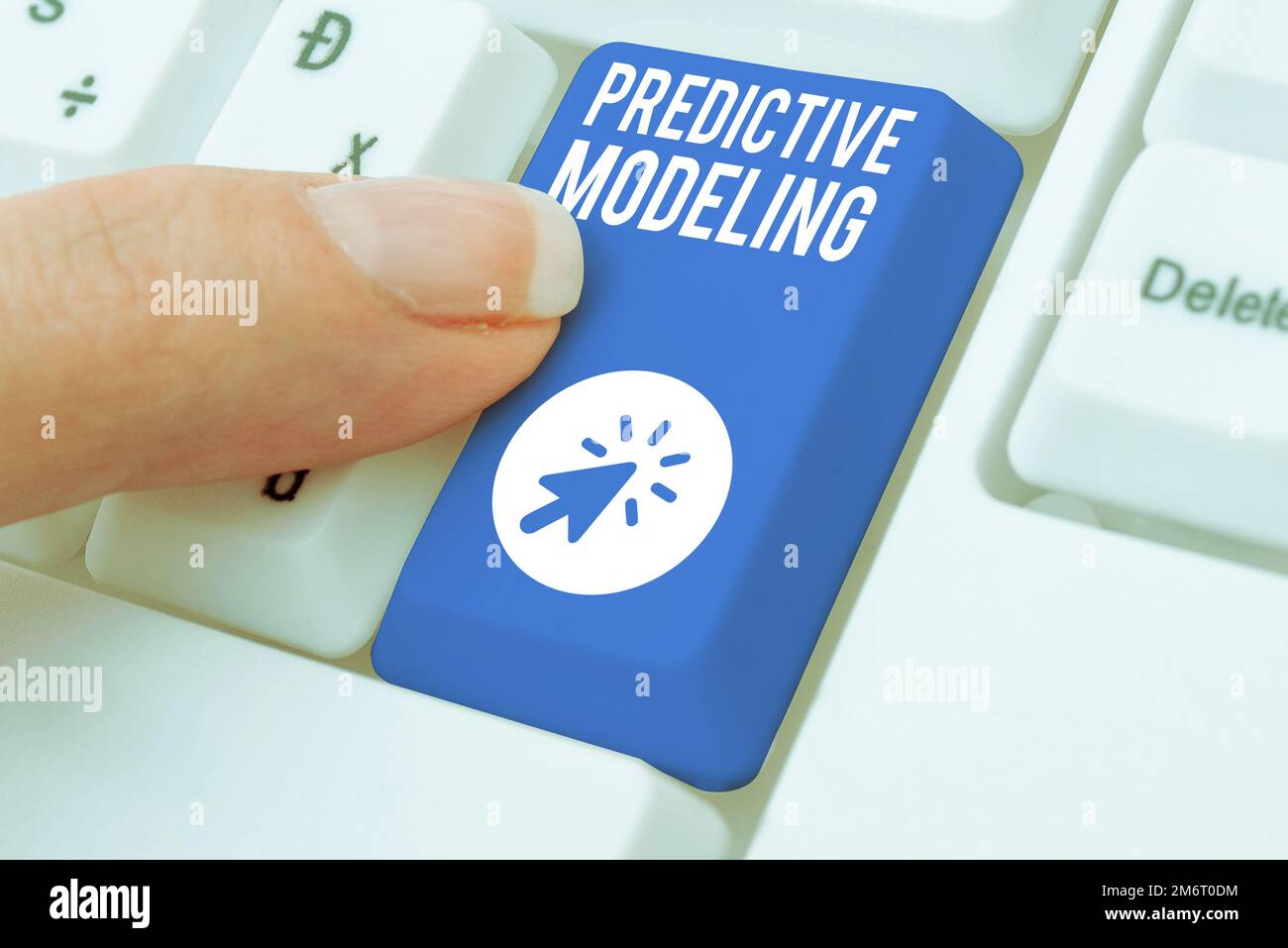 Hand writing sign Predictive Modeling. Business overview maintenance strategy driven by ...