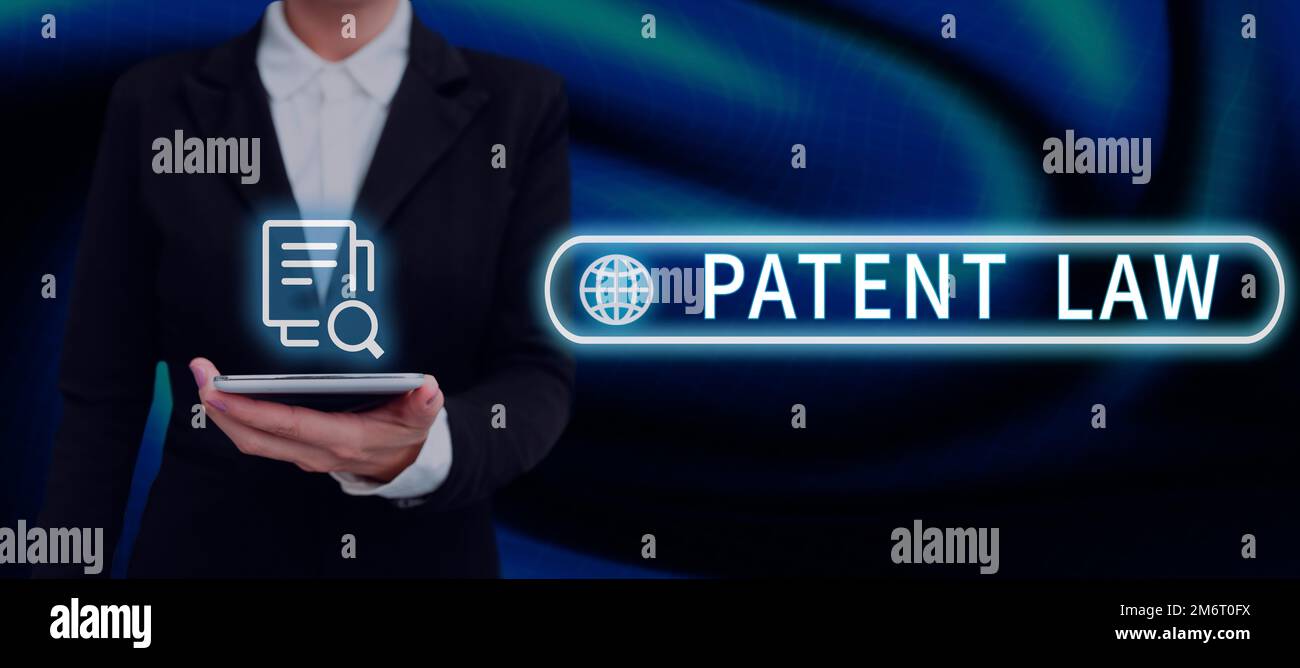 Conceptual caption Patent Law. Internet Concept deals with an inventor ...