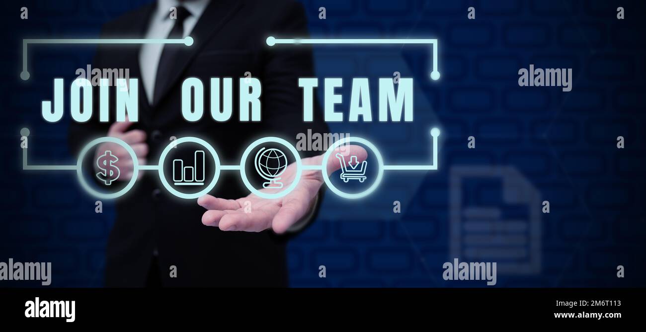 Writing displaying text Join Our Team. Business showcase Allied ...