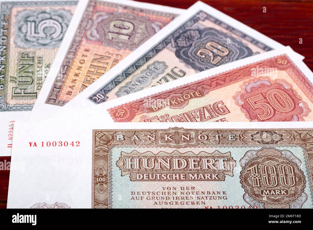 Old Eastern Germany money a business background Stock Photo - Alamy