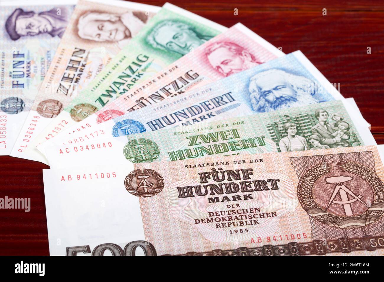Old Eastern Germany money a business background Stock Photo - Alamy