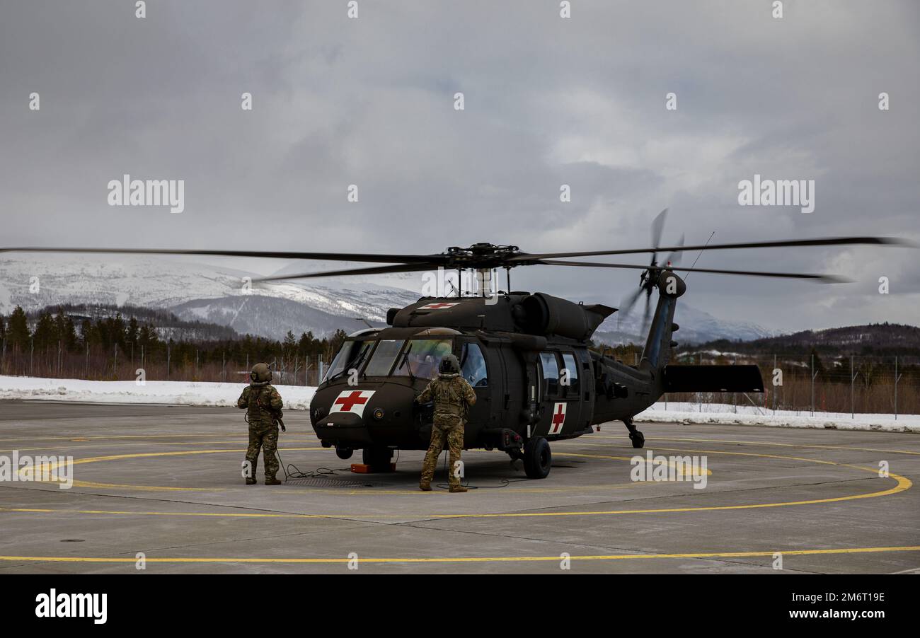 A U.S. Army HH-60 MedEvac Black Hawk helicopter and crew from Charlie ...