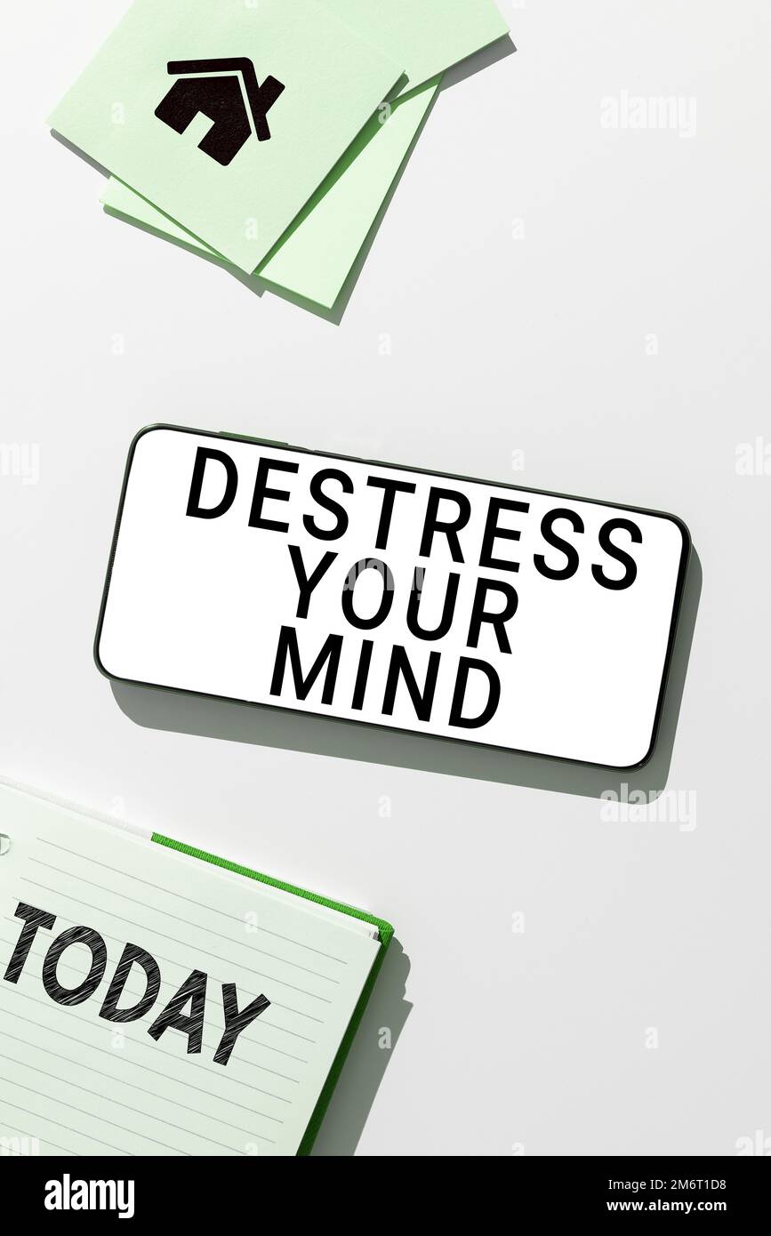 Conceptual caption Destress Your Mind. Business approach to release ...