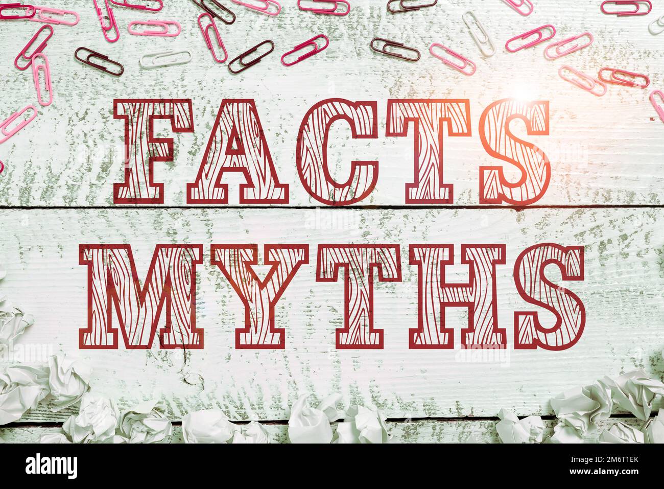 Text caption presenting Facts Myths. Concept meaning work based on ...