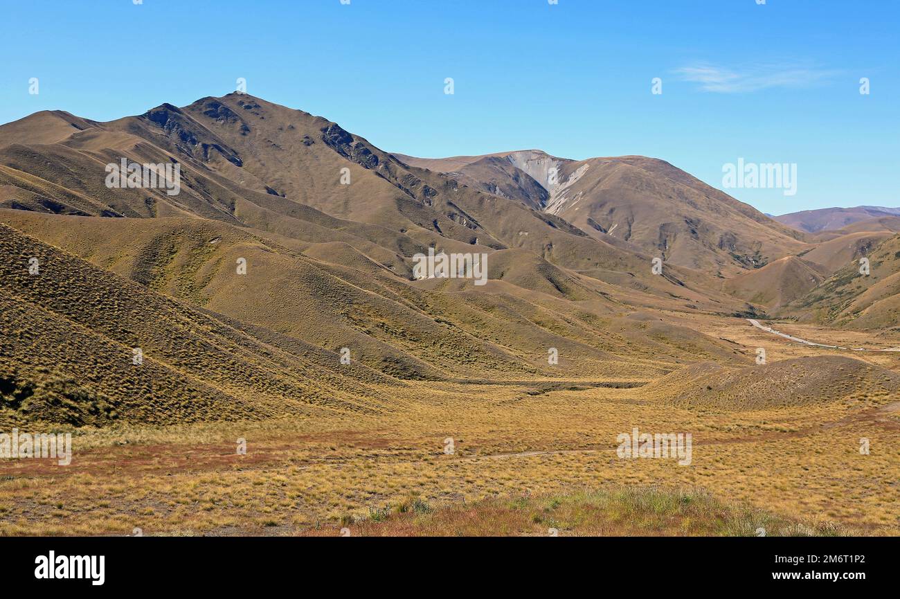 View from Lindis Pass - New Zealand Stock Photo - Alamy
