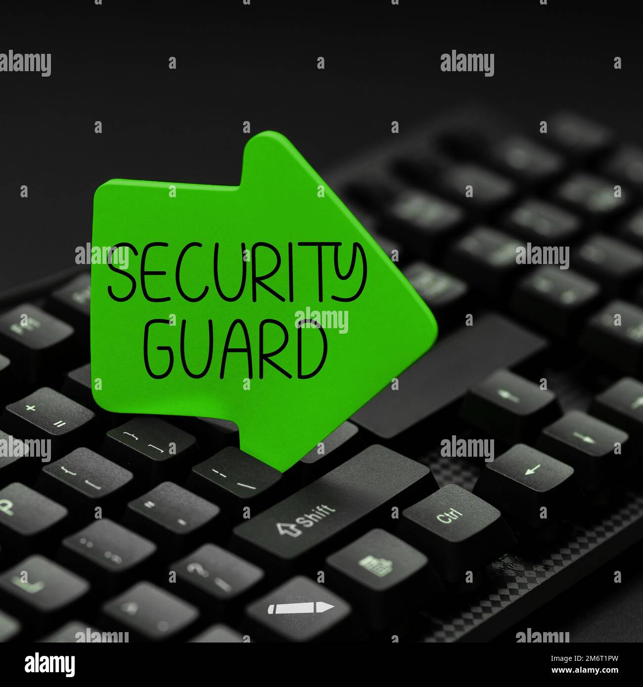 Text sign showing Security Guard, Word for tools used to manage ...