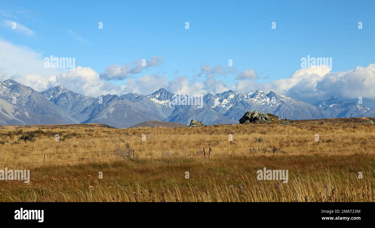 Southern Alps panorama - New Zealand Stock Photo - Alamy