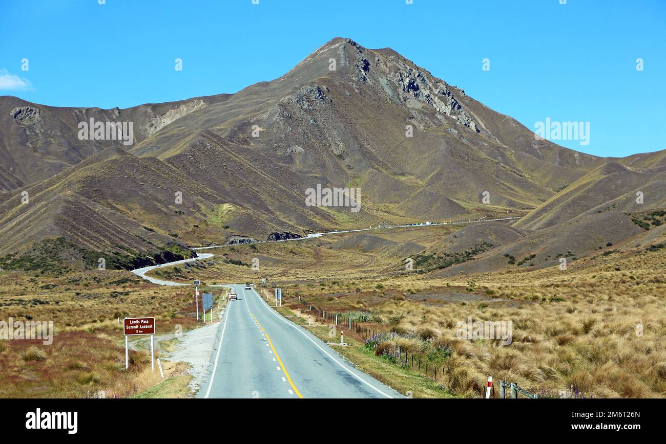 Lindis Pass - New Zealand Stock Photo - Alamy