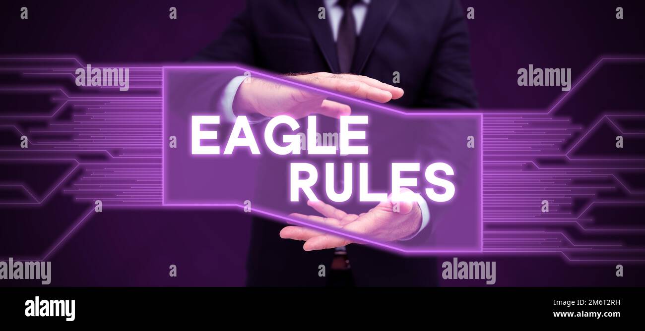 Text sign showing Eagle Rules, Conceptual photo a huge set of design ...