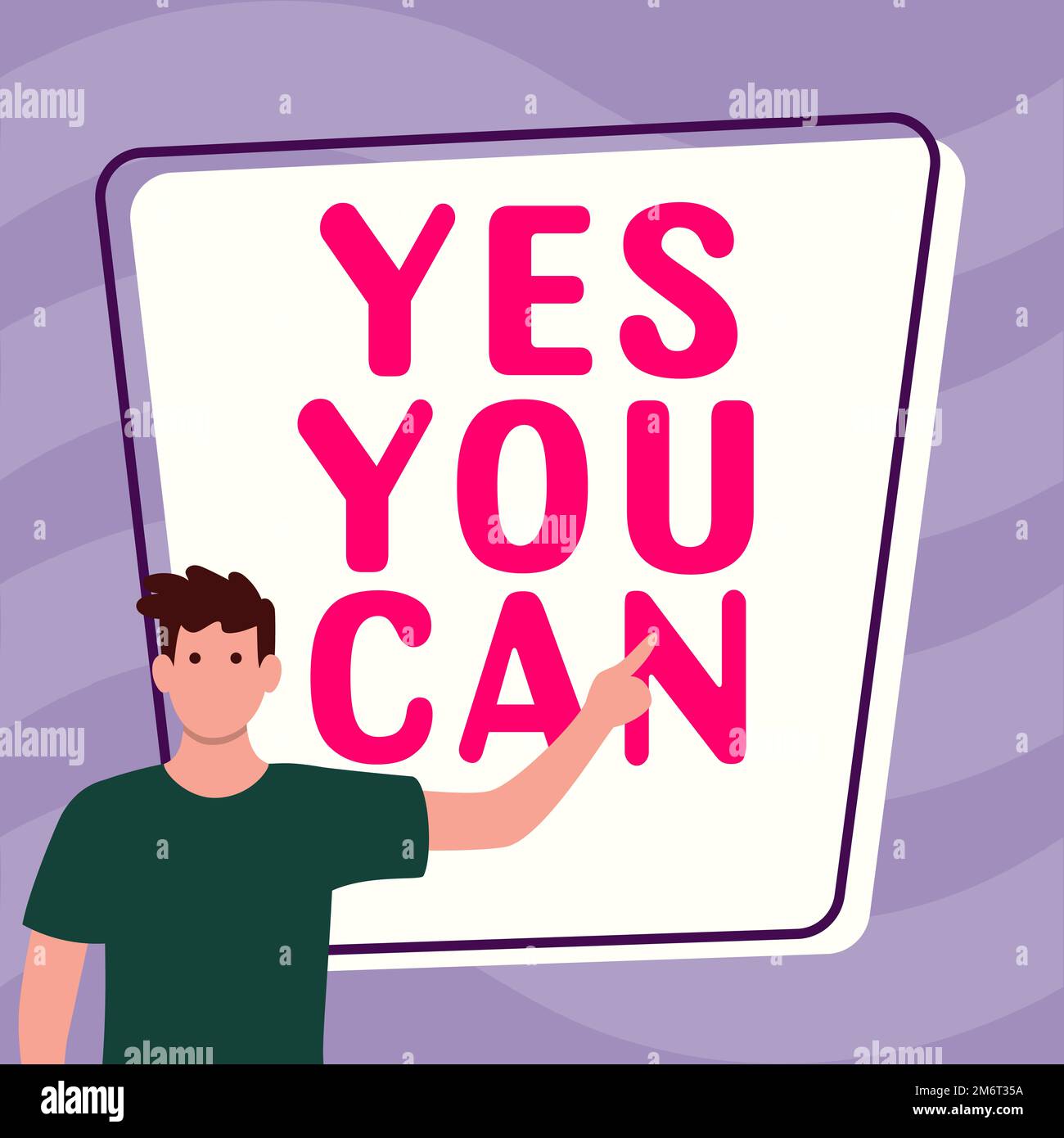 Text caption presenting Yes You Can, Business approach Positivity ...