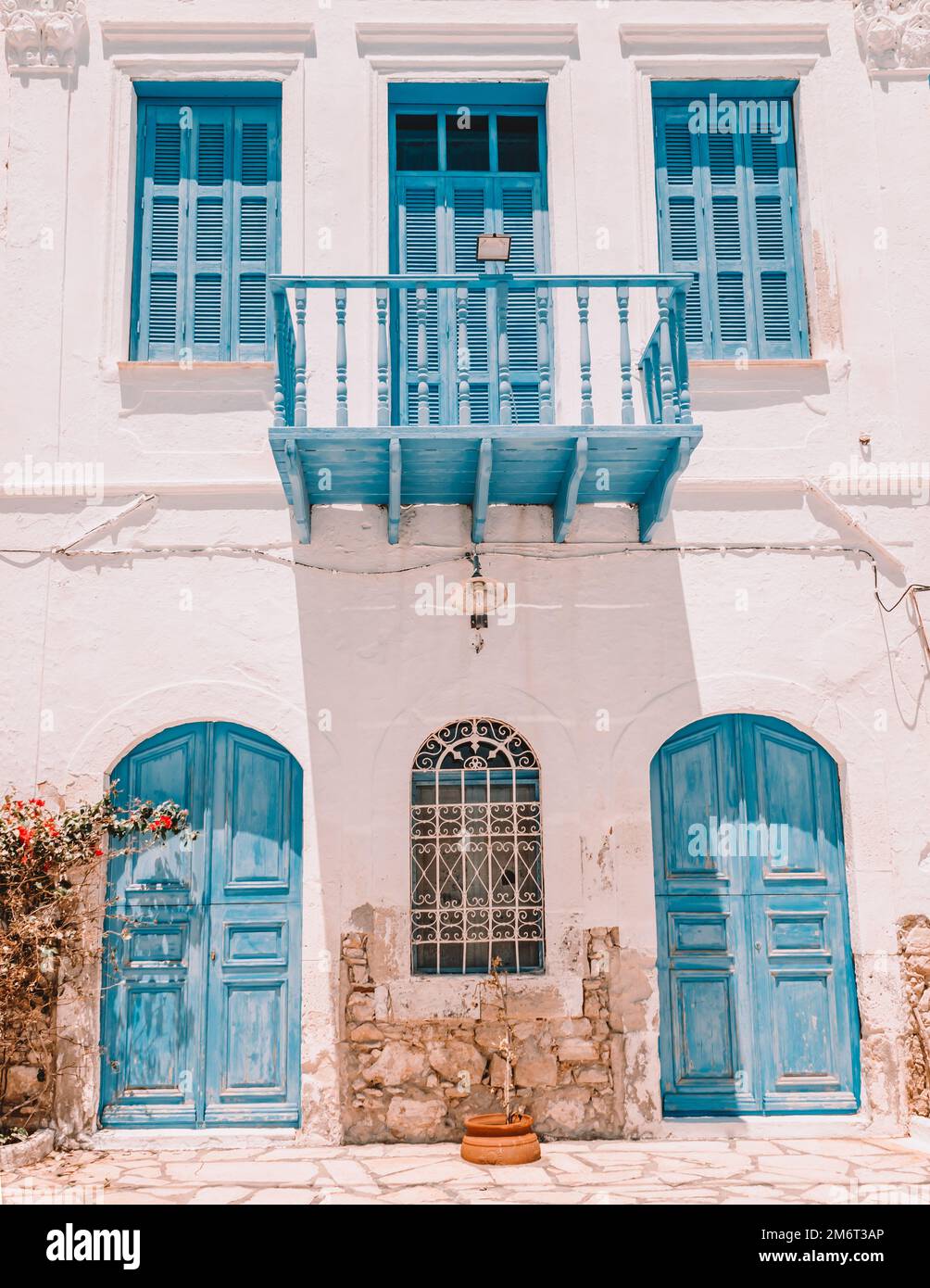 Old Greek shutter window at a Greek village Stock Photo - Alamy