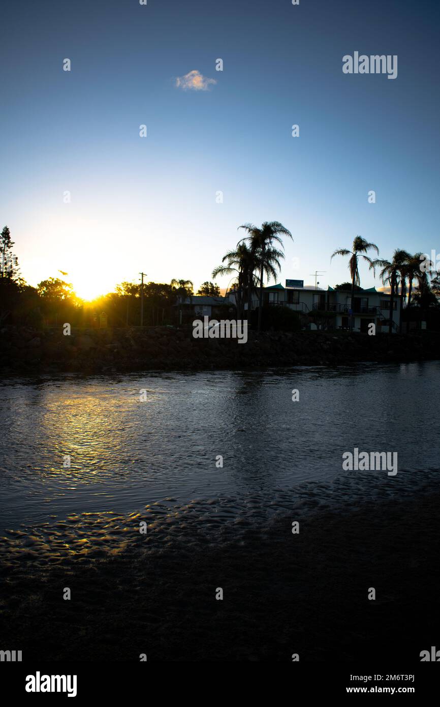 Pacific at sunset on the beack in Crescent Head, Australia Stock Photo ...
