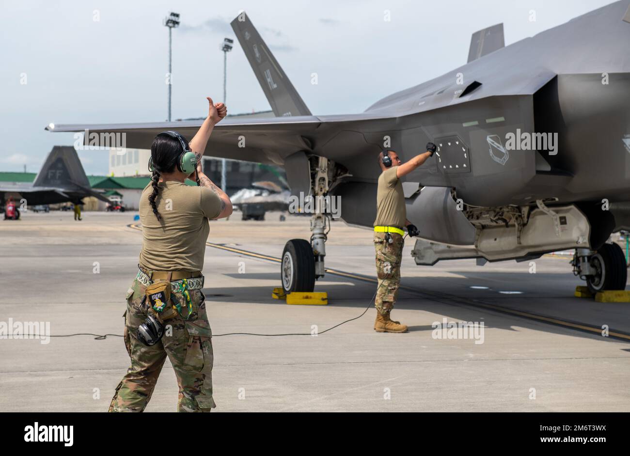 U.S. Air Force Senior Airman Hannah Pettersson, crew chief assigned to ...