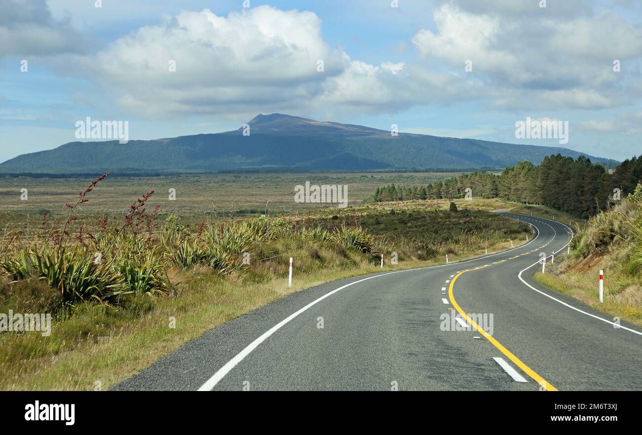 Road in Tongariro NP, New Zealand Stock Photo - Alamy