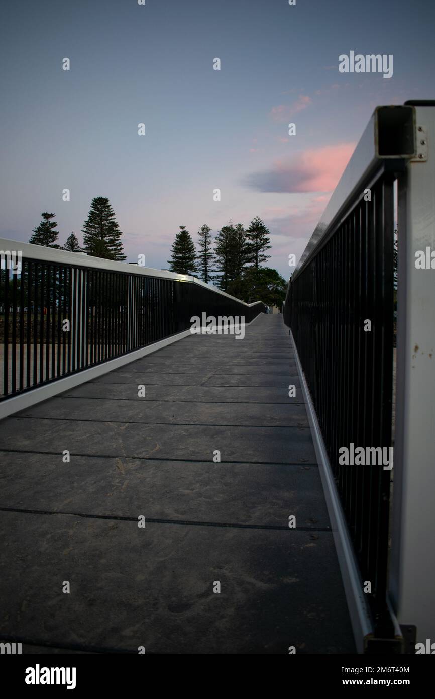 Wooden bridge over a the beach in Crescent Head Australia Stock Photo ...