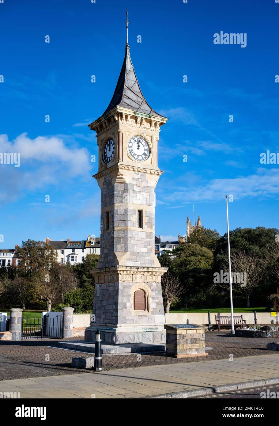 Jubilee Clock Tower in Exmouth, Devon, was erected to commemorate Queen ...