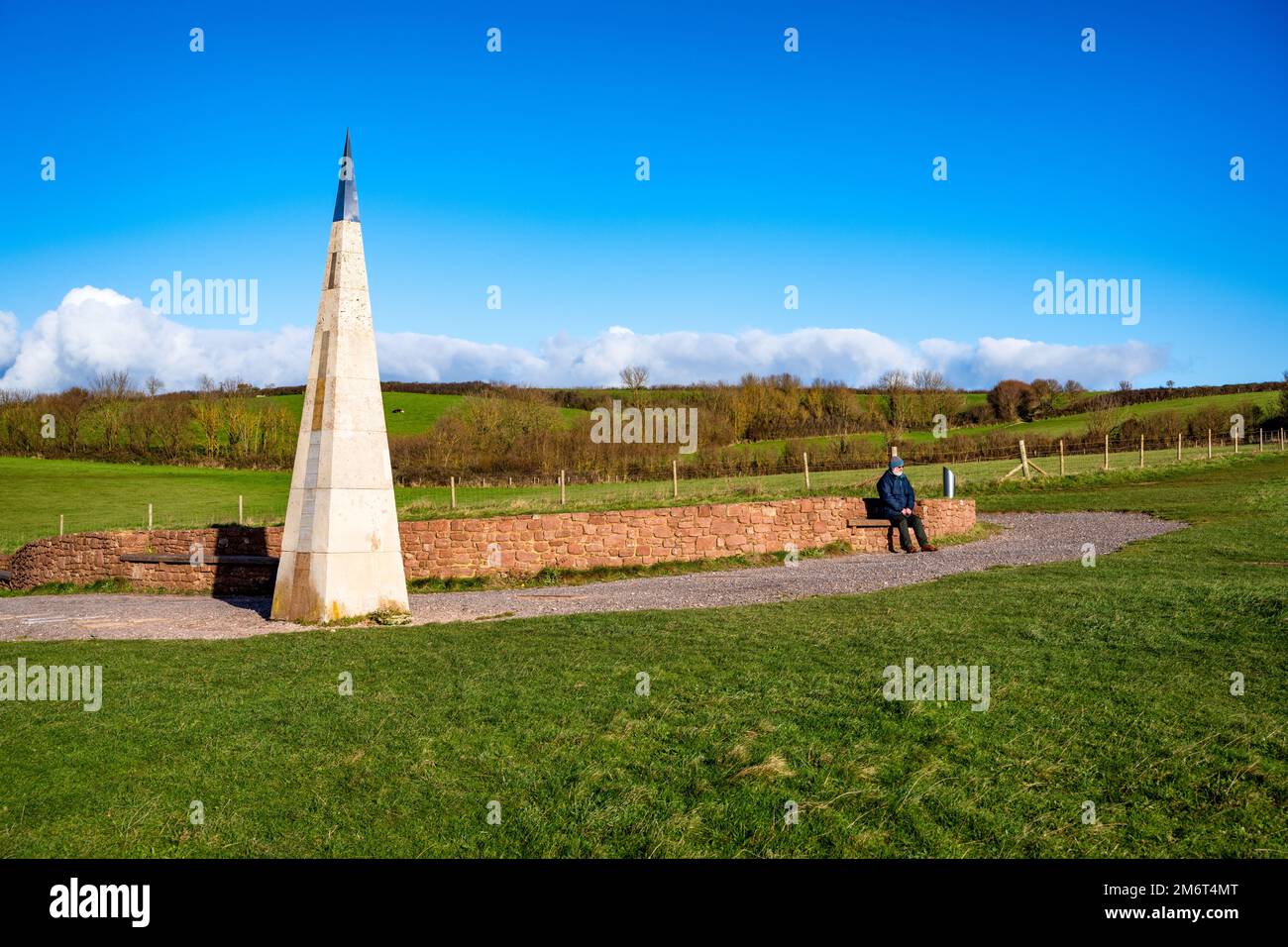 Orcombe Point, near Exmouth, is marked by the 'Geoneedle', a sculpture ...
