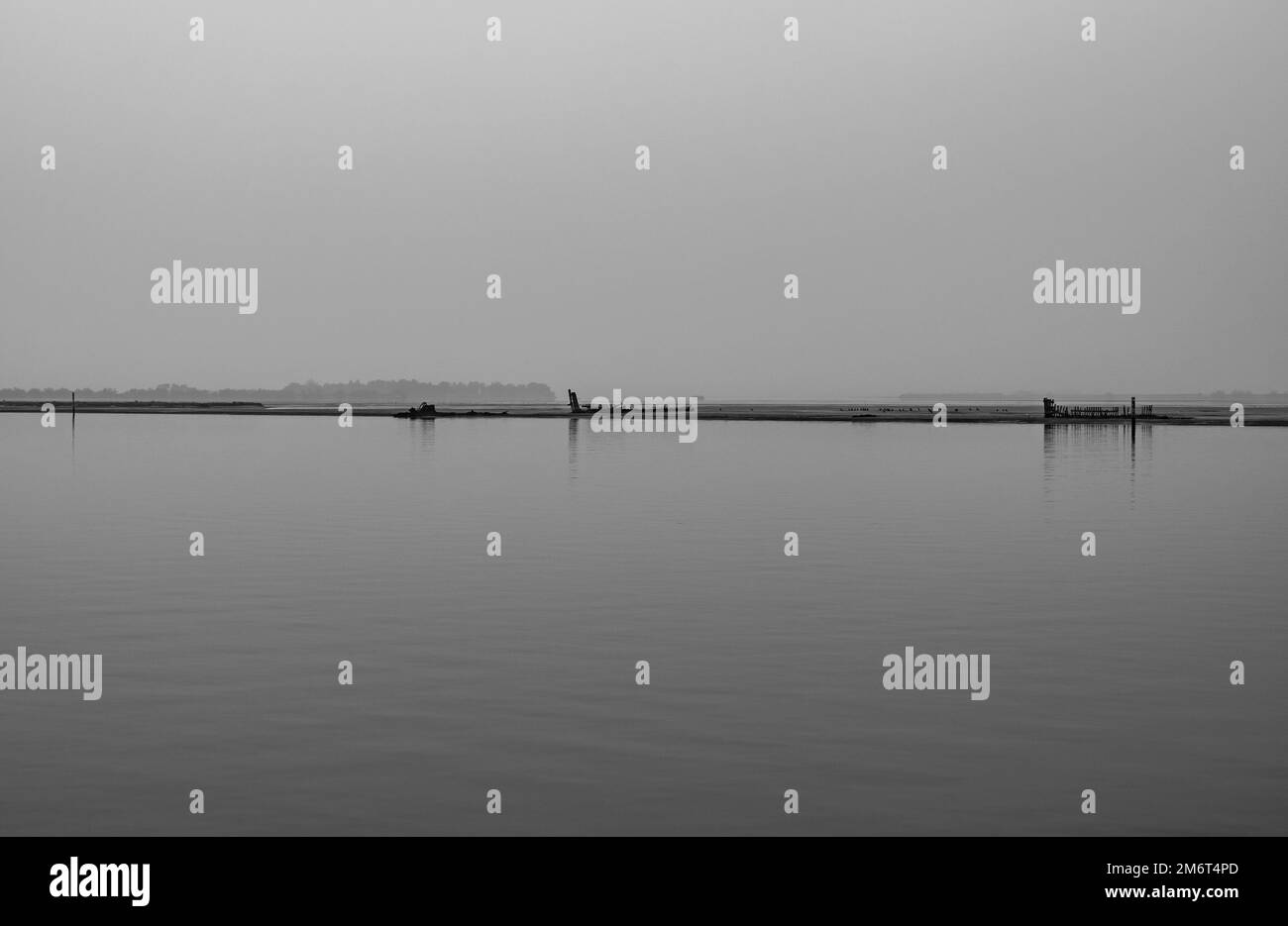 Grado, Italy - January 01th 2023: View of the ancient Roman wrecks on ...