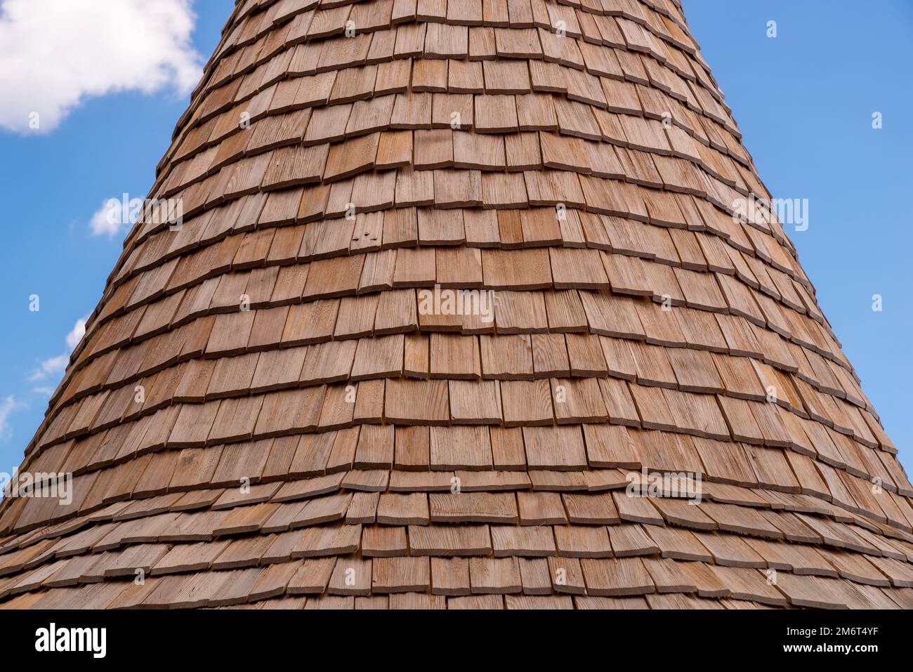 Close up of roof covered with wooden shingles Stock Photo - Alamy