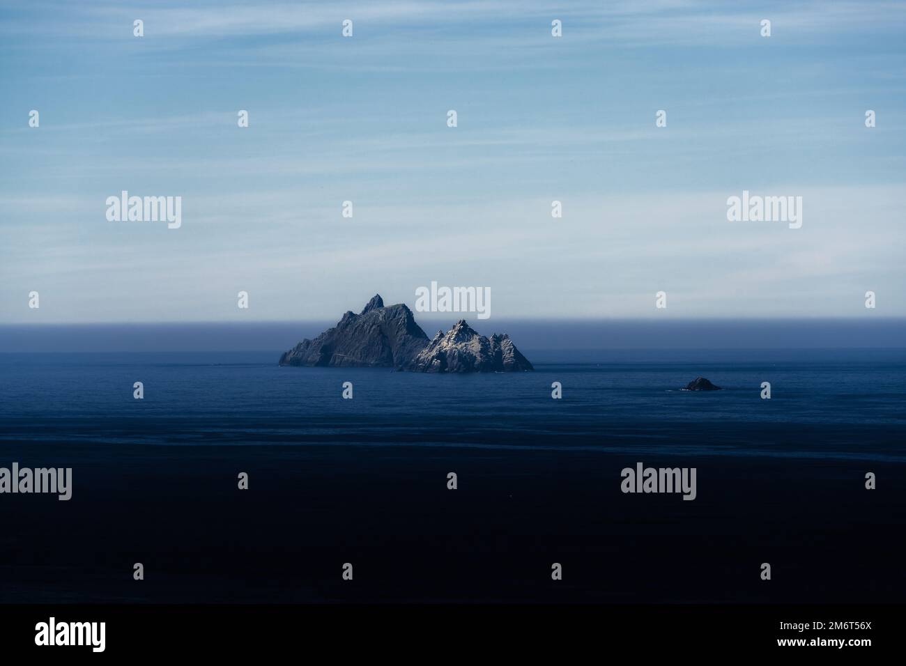 Low-key view of Little Skellig Island on the Wild Atlantic Way scenic ...