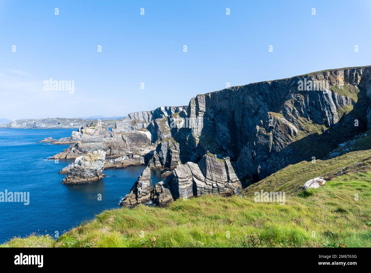 Cliffs and rugged coastline of the Mizen Peninsula in County Cork of ...